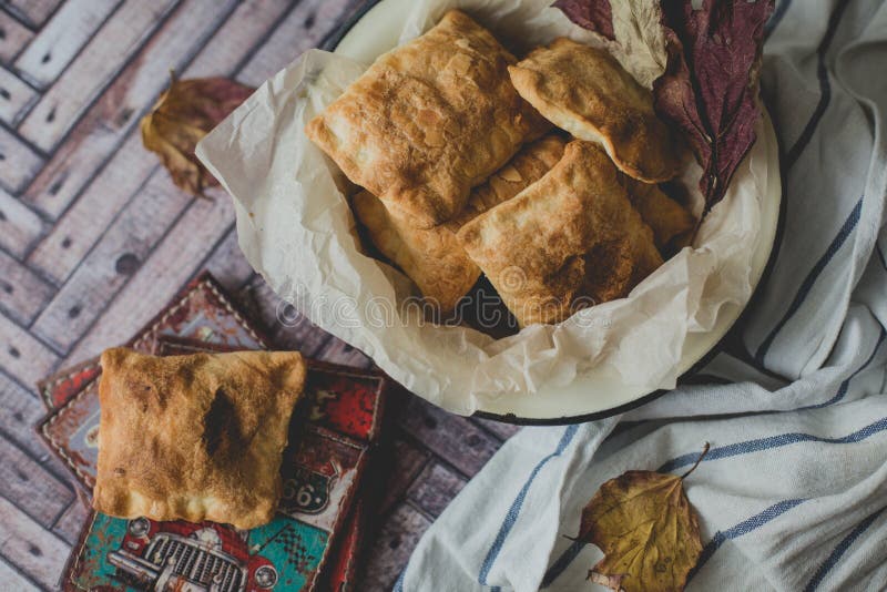 Crispy Patties of Puff Pastry Closeup Rustic Stock Image - Image of ...