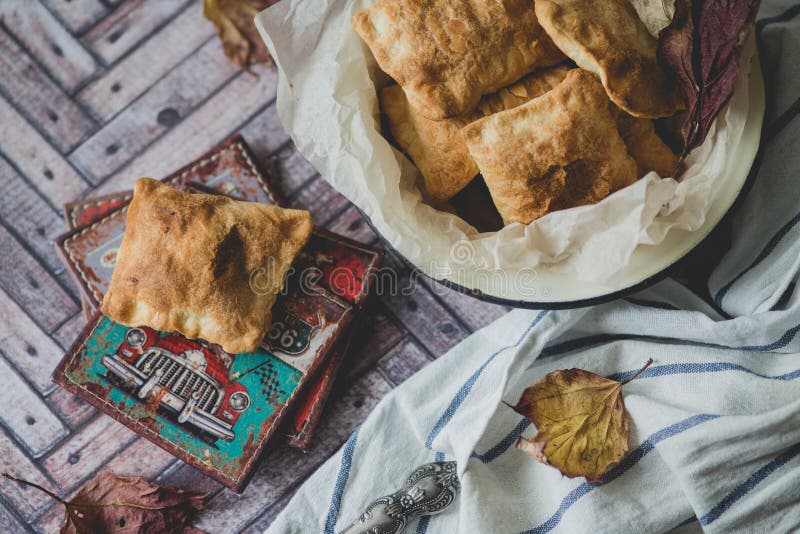 Crispy Patties of Puff Pastry Closeup Rustic Stock Image - Image of ...
