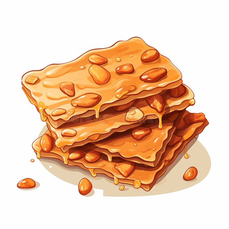 Crispy Peanut Brittle with Caramelized Sugar and Roasted Nuts Stacked ...