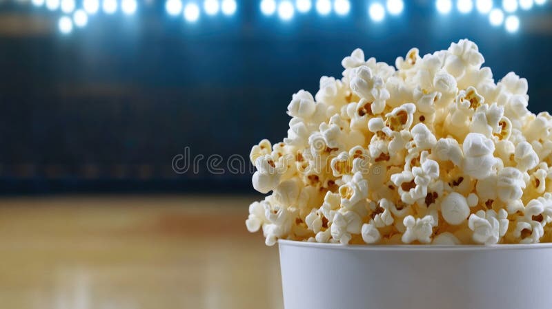 Crispy Popcorn at Basketball Match. Stock Illustration - Illustration ...