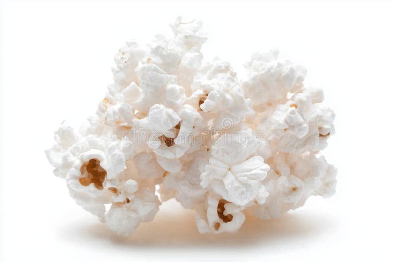 Crispy Popcorn Clusters Isolated on White Background, Perfect for ...