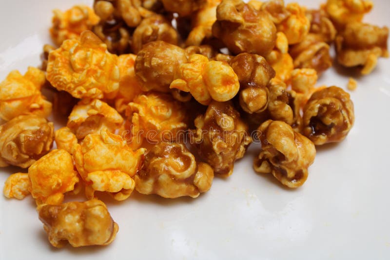 Crispy Popcorn on Wiite Plate Stock Image - Image of ingredient, dried ...