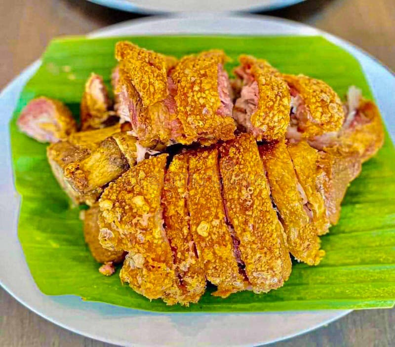 Crispy Pork, Crispy Fried Pork, Thai Food, Seafood Sauce Stock Photo ...