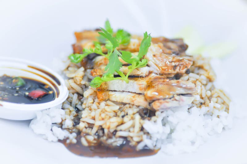 Crispy pork with rice stock photo. Image of crispy, delicious - 54189278