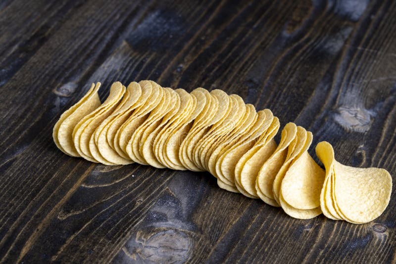 Crispy Potato Chips Fried with Spices Stock Image - Image of crunchy ...