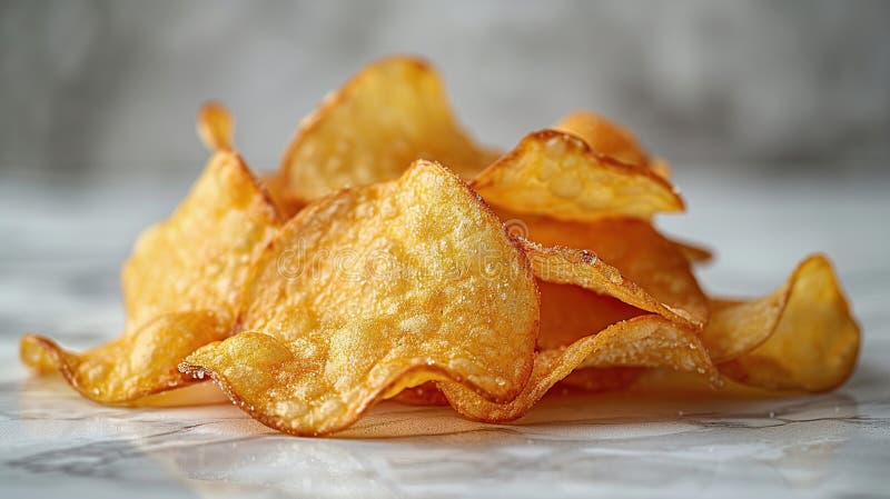 Crispy Potato Chips on Marble Surface Stock Illustration - Illustration ...