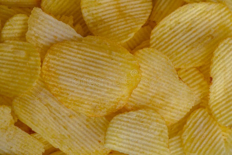 Crispy Potato Chips Texture Background Top View 1 Stock Photo - Image ...