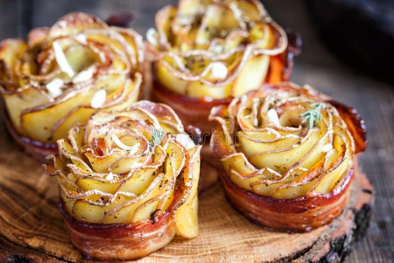 Crispy potato roses stock image. Image of slice, healthy - 111469305