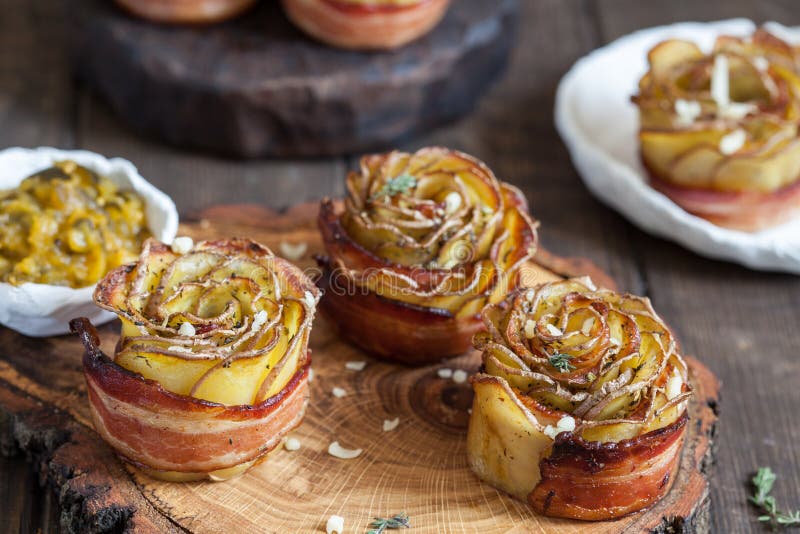 Crispy potato roses stock photo. Image of roasted, cheese - 112188166