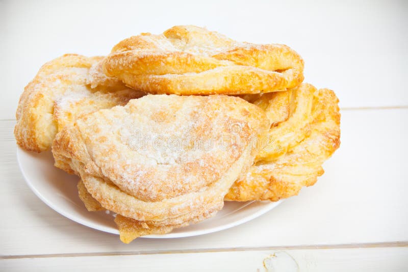 Crispy Puff Pastry with Puff Pastry with Jam on Plate Stock Photo ...