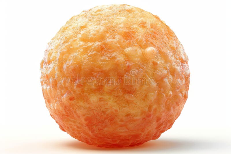 Crispy Puffed Rice Ball with a Golden Texture, Presented on a White ...