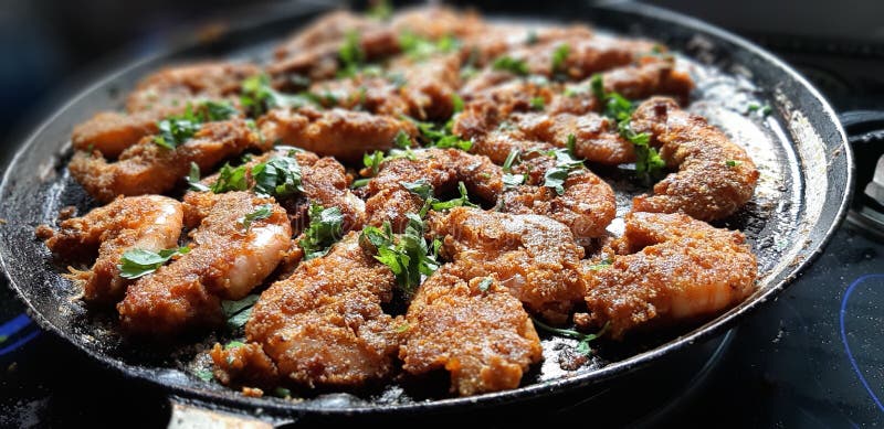 Crispy rawa fried prawns stock photo. Image of fried - 171342380
