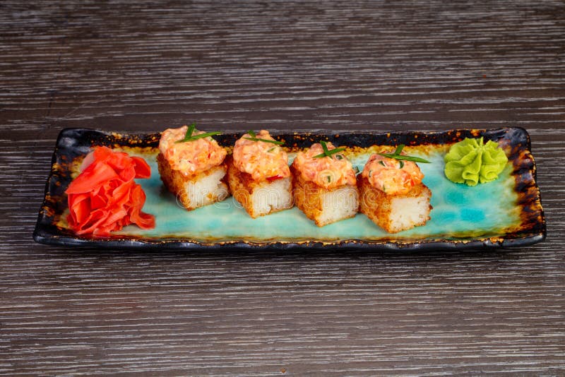 Crispy rice roll stock photo. Image of isolated, gourmet - 124569756