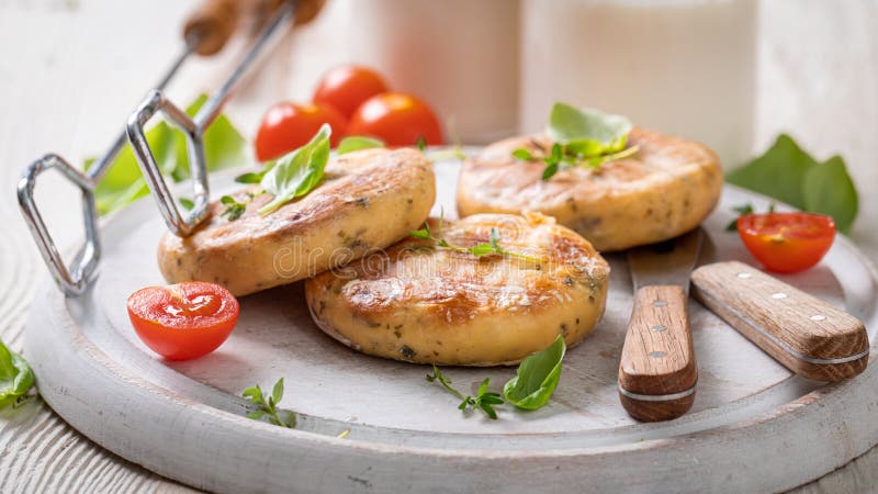 Crispy Roasted Halloumi Cheese As a Summer Snack Stock Image - Image of ...