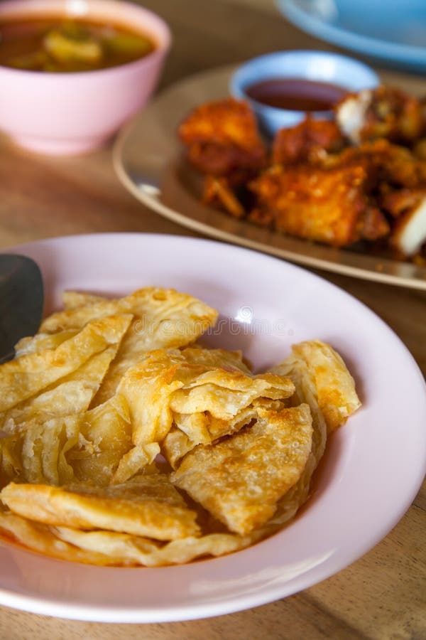 Indian Bread or Roti Telur with Curry Sauce Stock Image - Image of ...