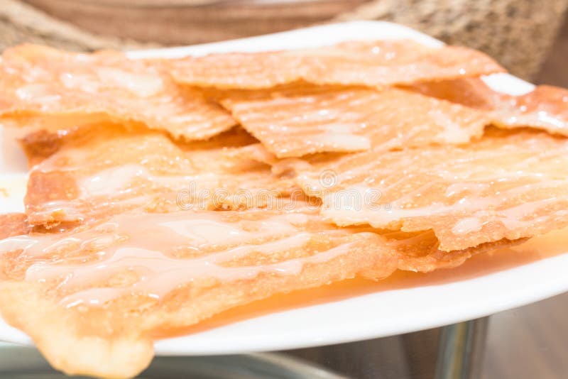 Crispy Roti with Sweetened Condensed Milk Stock Image - Image of sweet ...