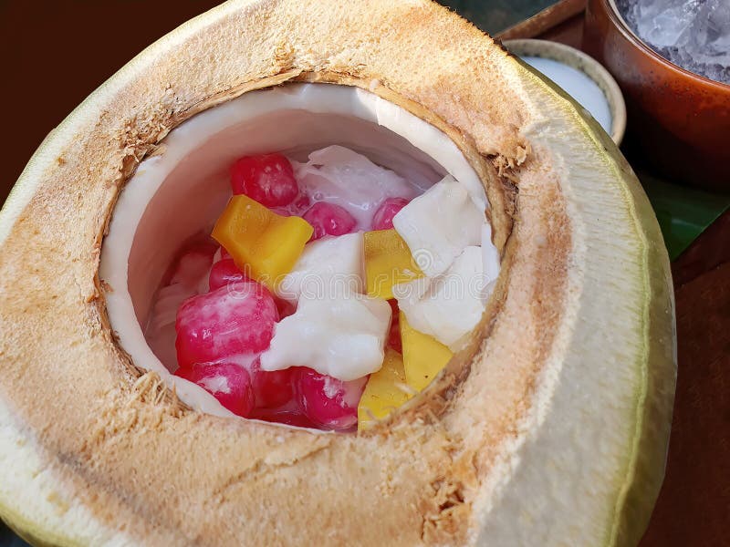 Crispy Ruby, Coconut Meat in Coconut Milk, Famous Thai Cold Dessert ...