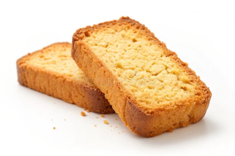 Crispy Rusk or Dry Cake on White Stock Illustration - Illustration of ...