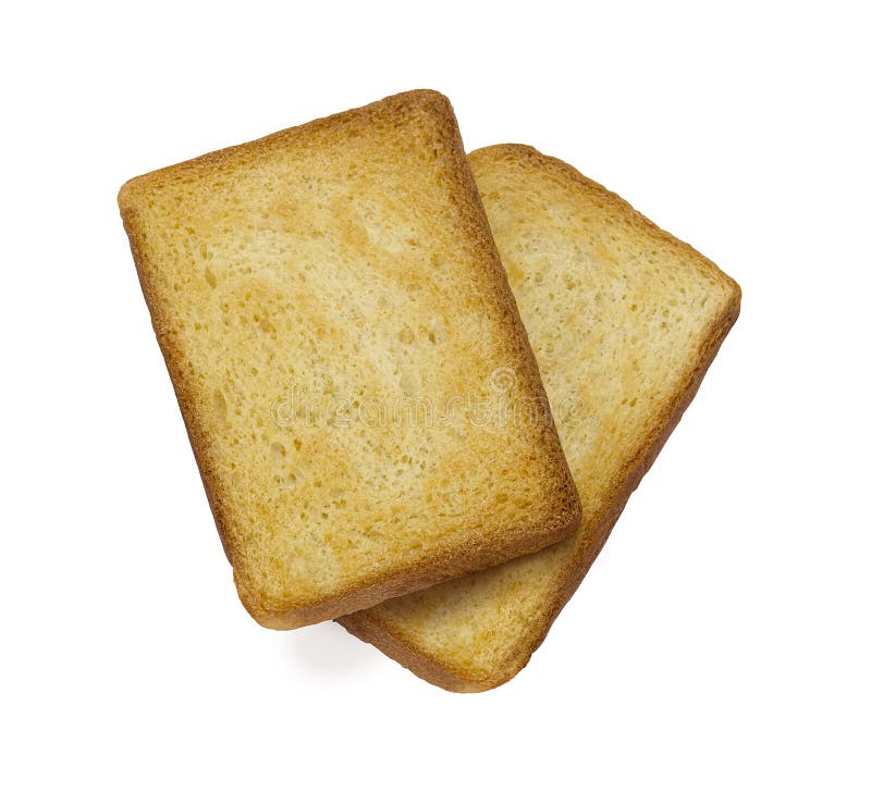 Crispy Rusk Toasted Cake Rusk Fresh Isolated on White Background Stock ...