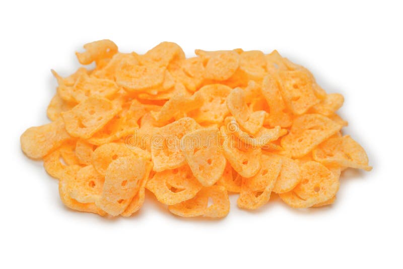 Crispy Salted Snacks on White Background Stock Image - Image of salt ...