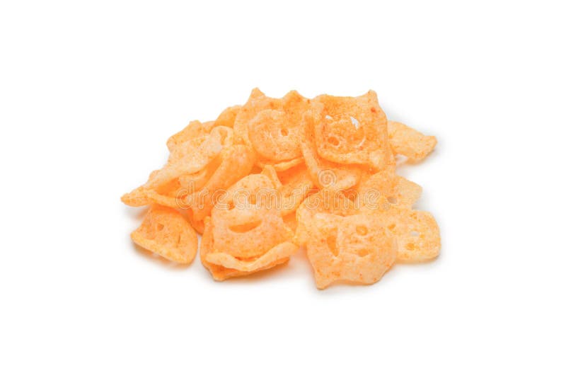 Crispy Salted Snacks on White Background Stock Image - Image of salt ...