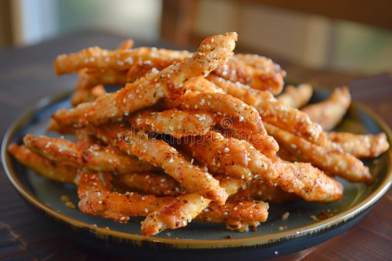 Crispy Sesame Breadsticks on Plate Stock Image - Image of italian ...