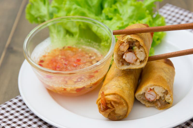 Crispy Shrimp Spring rolls stock image. Image of homemade - 77780839