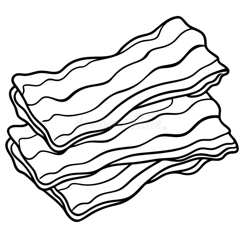 Crispy, Sizzling Bacon Strips Stacked on a White Background, Perfect ...