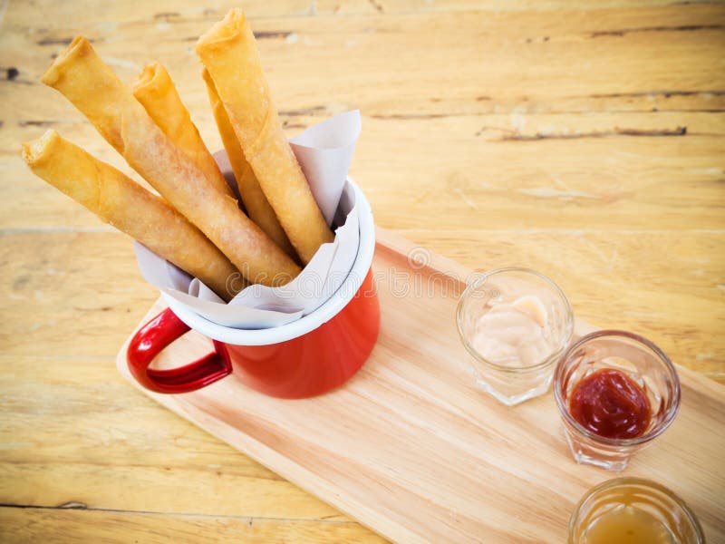 Crispy spring roll stock image. Image of dinner, sweet - 74645675