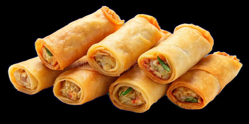 Crispy Spring Rolls on Transparent Background Stock Image - Image of ...