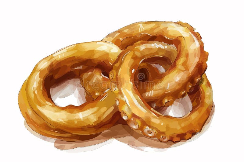 Crispy Squid Rings Isolated Illustration Stock Vector - Illustration of ...