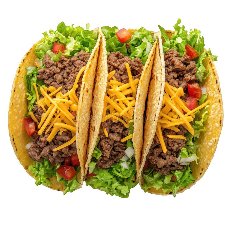 Crispy Tacos with Beef and Cheese Stock Photo - Illustration of meal ...