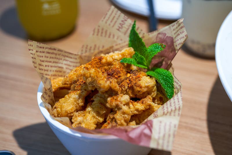 A Crispy and Tempting Little Crispy Meat Stock Image - Image of meat ...