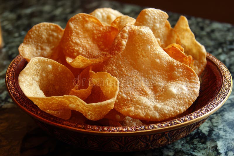 Traditional Indian Papadam Snack Stock Illustration - Illustration of ...