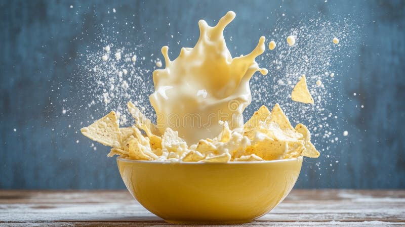 Crispy Tortilla Chips are Coated in a Vibrant Splash of Melted Cheese ...