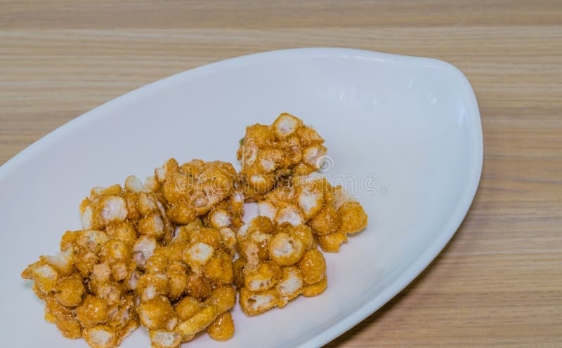 Crispy Korean rice cookies stock image. Image of dessert - 161119875