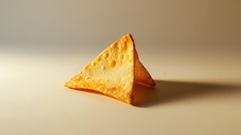 Crispy Triangle Snack on Neutral Background with Soft Shadow Stock ...