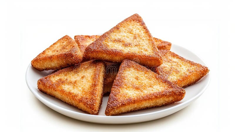 Crispy Triangular Corn Chips Served on White Plate, Perfect for ...