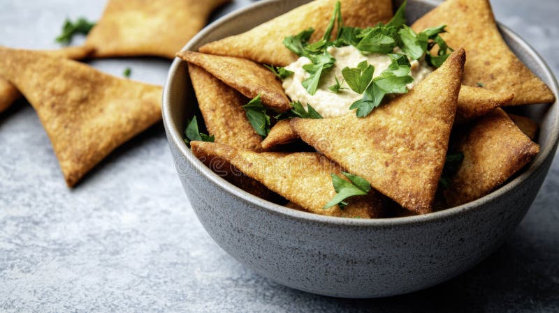 Crispy Triangle Baked Cookies Topped with Fresh Herbs Generative AI Illustration Stock ...