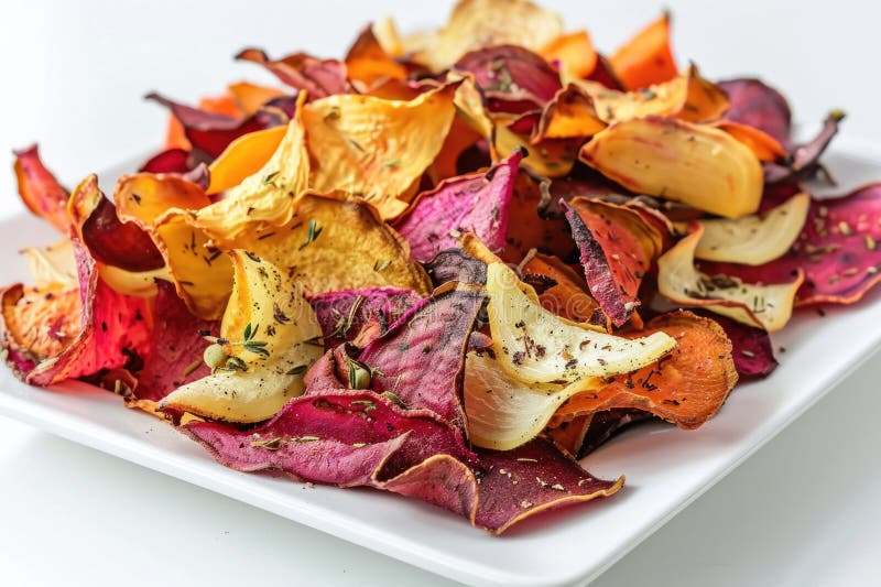 Crispy Vegetable Peel Chips Stock Illustration - Illustration of peel ...