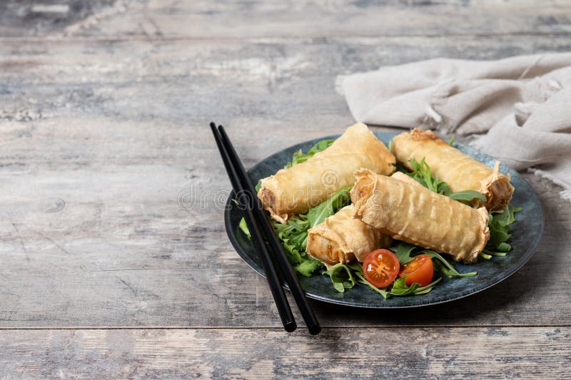 Crispy Vegetables Spring Rolls Stock Image - Image of lunch, dinner ...