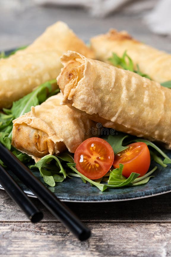 Crispy Vegetables Spring Rolls Stock Image - Image of spring, lunch ...