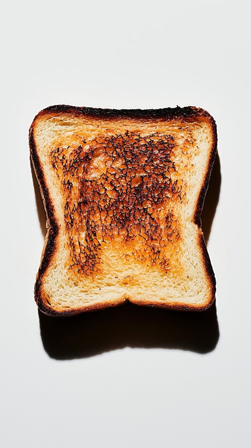 Close-up of a Beautifully Burnt Toast Slice with a Crispy Texture ...