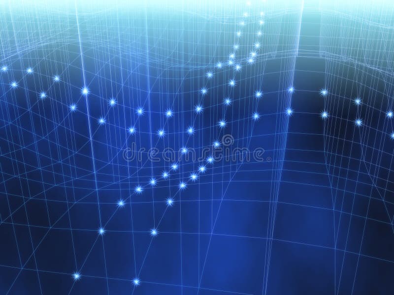 Criss Cross 3D Blue Computer Network Stock Illustration - Illustration ...