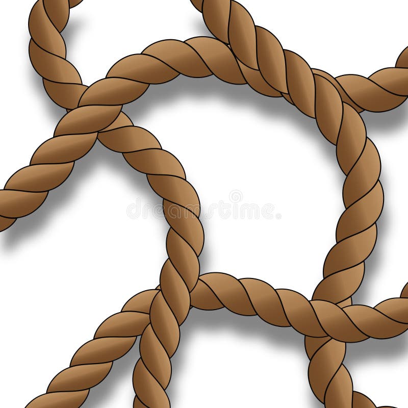 Fiber Ropes. Straight Brown Realistic Threads Ropes Crossing Marine ...