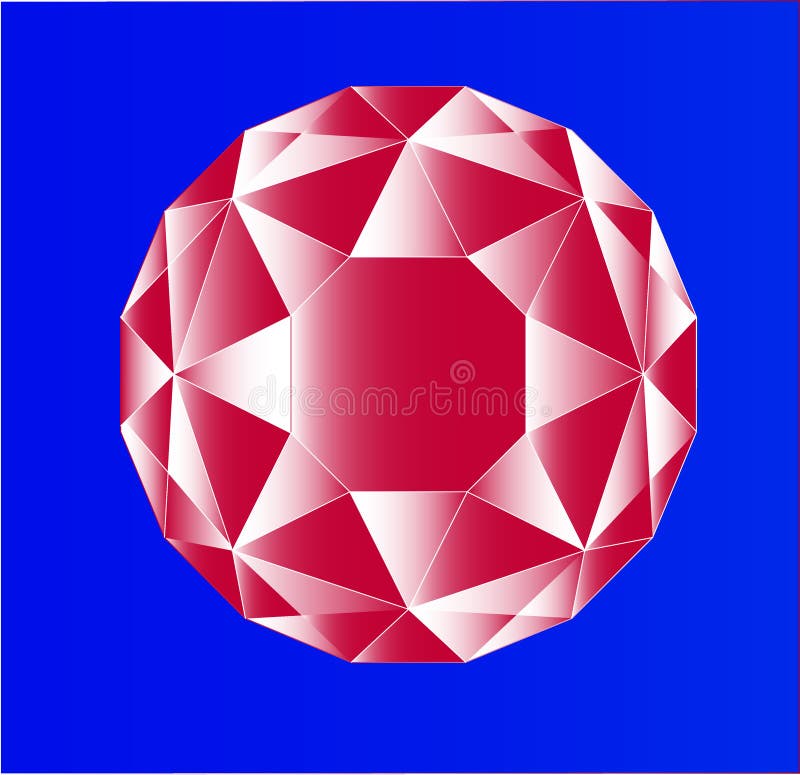 Cristal Coroado Da Cor Do Rubi Em Um Fundo Verde Ilustração do Vetor ...