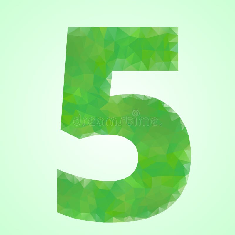 Cristal Do Verde Da Cor Do Número 5 Ilustração do Vetor - Ilustração de ...