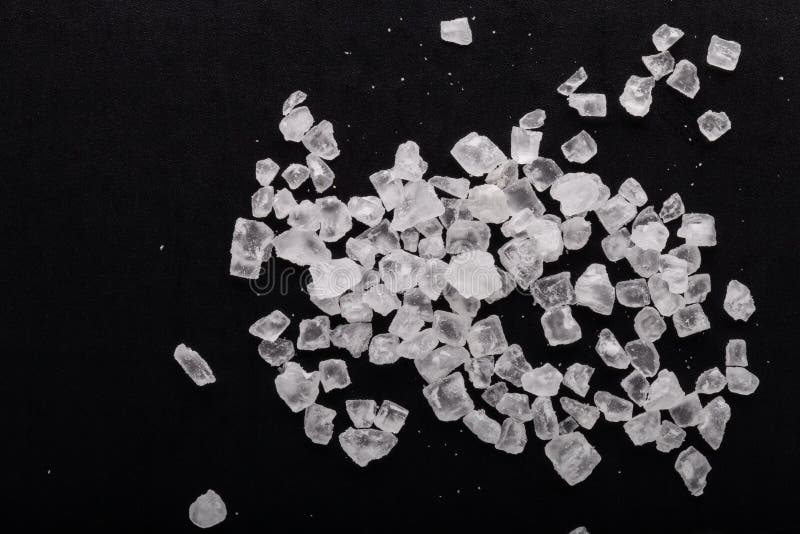 Cristals of Sea Salt on Black Background Stock Photo - Image of ...