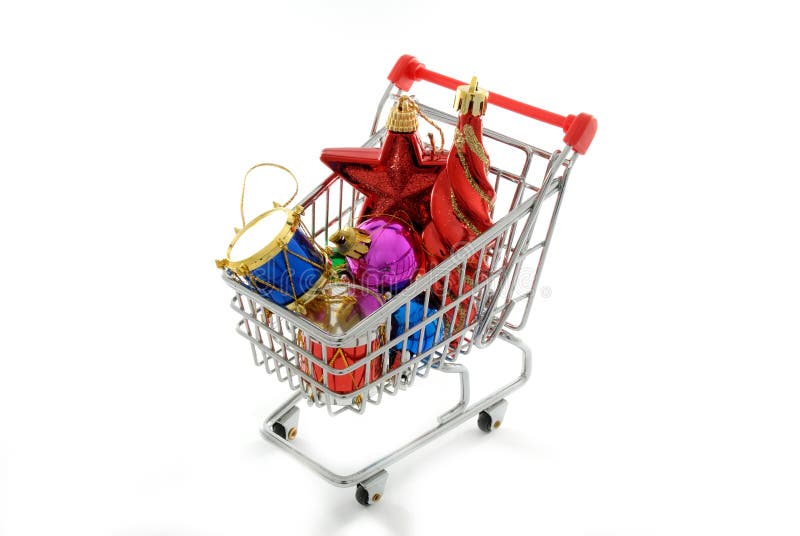 Cristmas Ornaments Shopping Stock Image - Image of basket, isolated ...