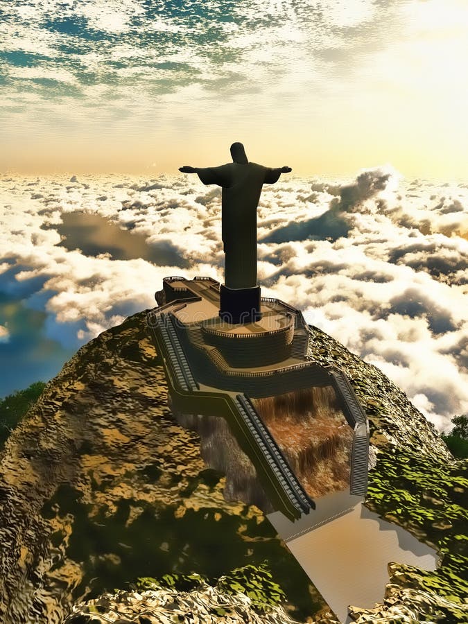 Cristo el redentor fotografía editorial. Ilustración de recorrido ...